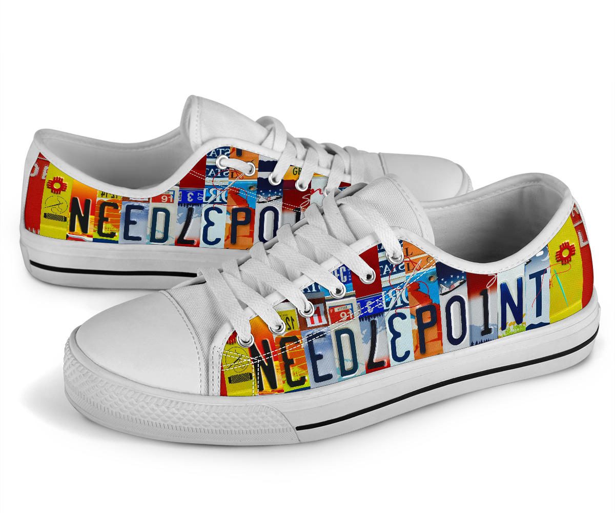 Needlepoint License Plate Shoes – TrendifyCo